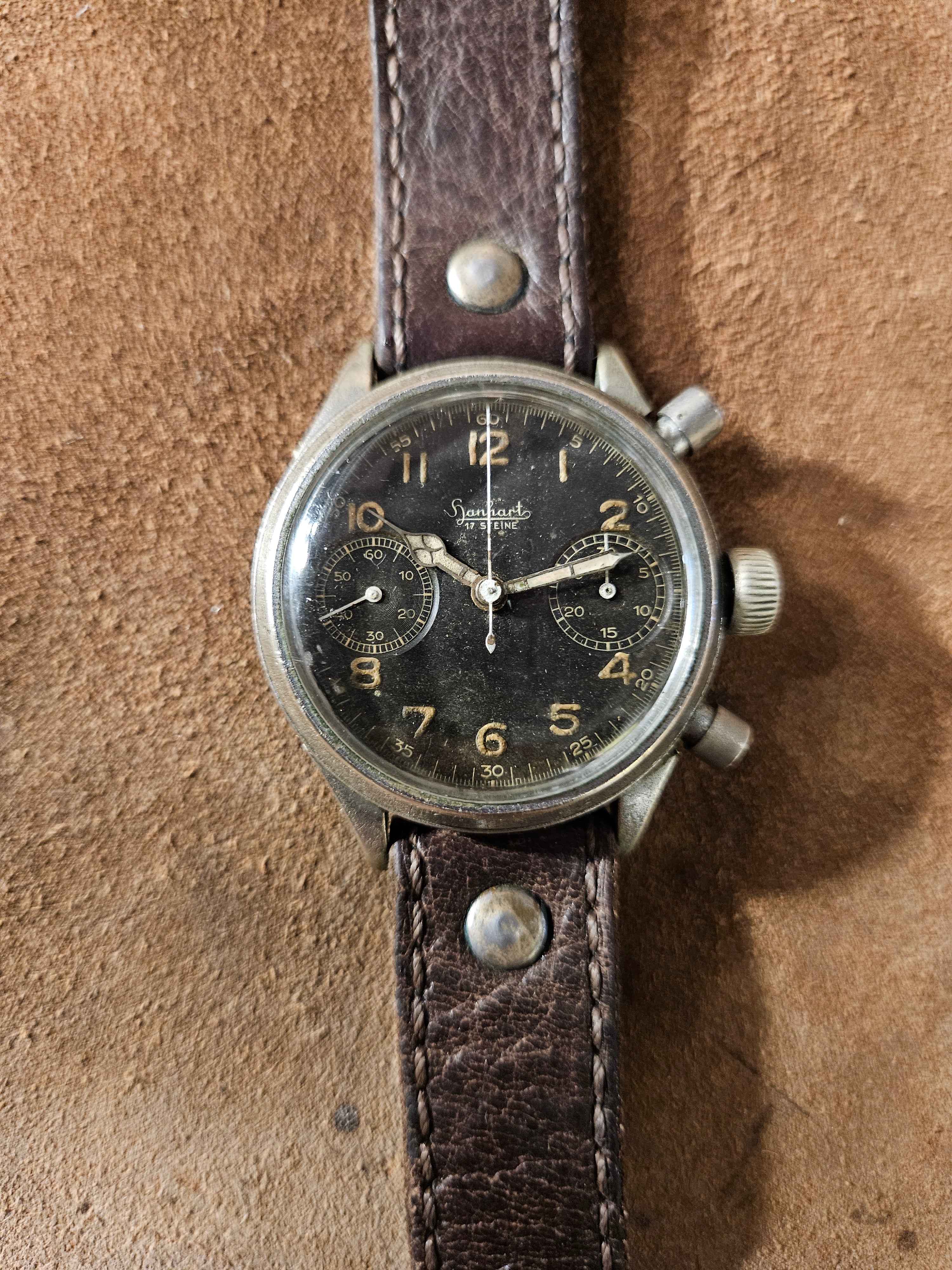 Hanhart WW2 German Military Flyback Chronograph watch from the 1940's ...