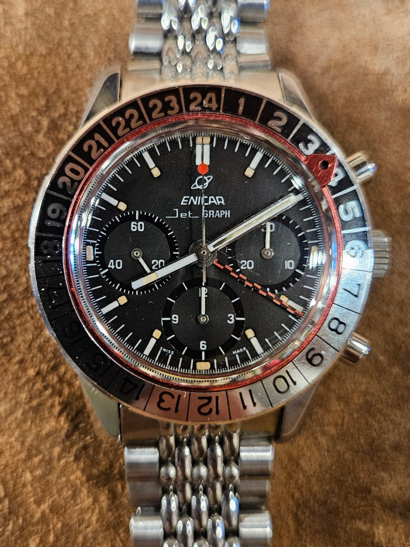 Enicar Jet Graph 072 02 02 Dual time Chronograph from the 1960s watch ...